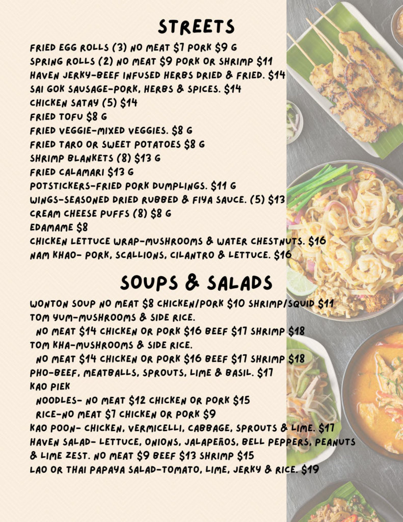 Modern Asian Eatery | Menu | havenasianeatery.com